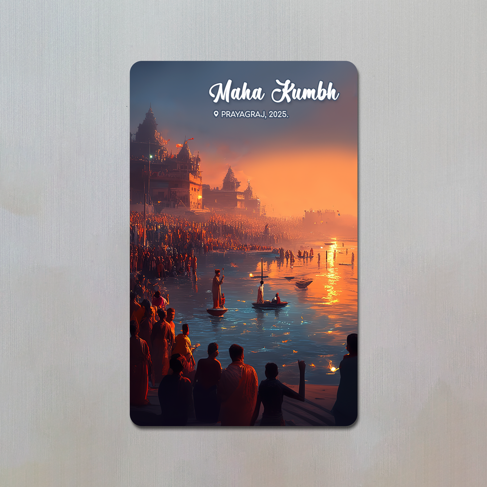 Maha Kumbh Ganga Aarti Fridge Magnet – Inksane Prints