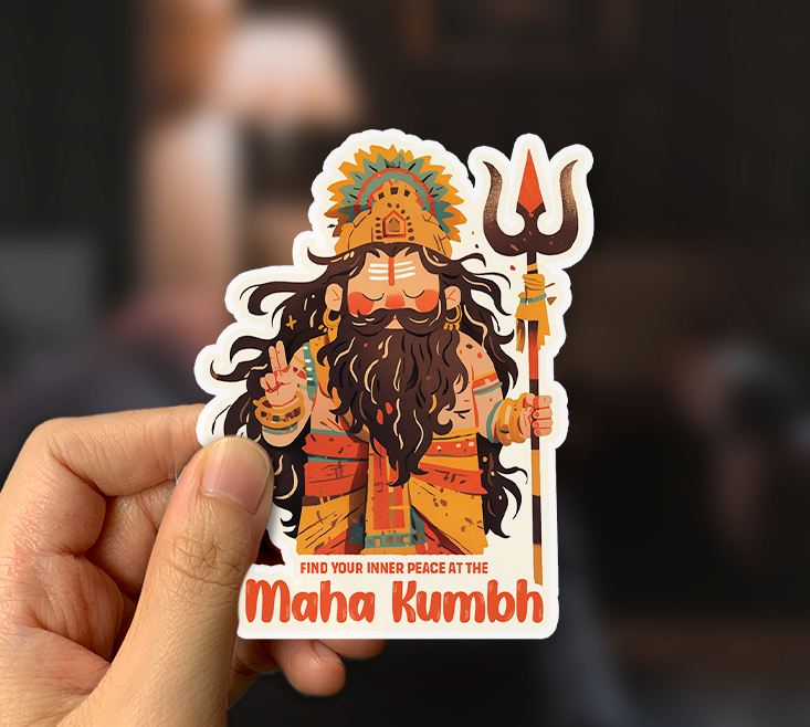 Maha Kumbh Sadhu Sticker – Inksane Prints