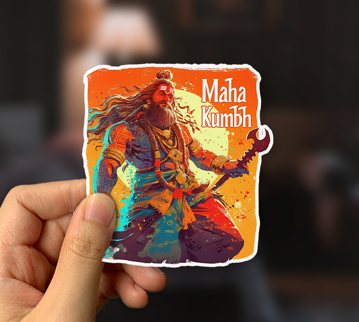 Maha Kumbh Sadhu Sticker – Inksane Prints