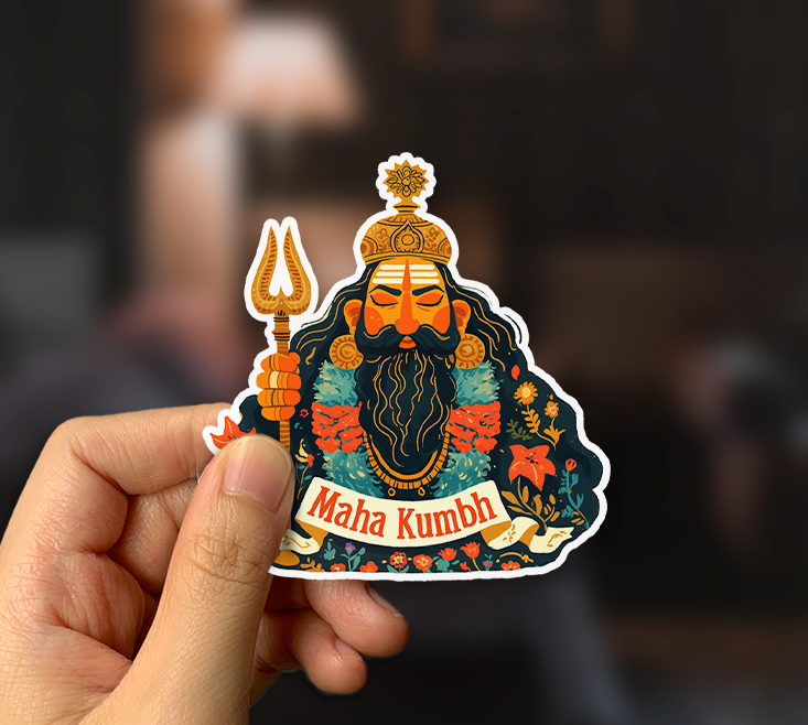 Maha Kumbh Sadhu Sticker – Inksane Prints