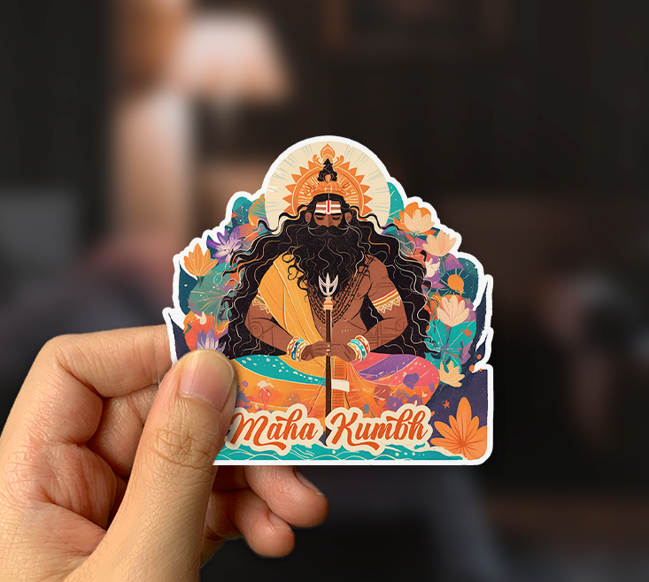 Maha Kumbh Sadhu Sticker – Inksane Prints